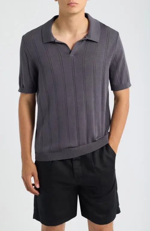 ALEX CRANE Lolo Drop Needle Sweater Polo - Ash
