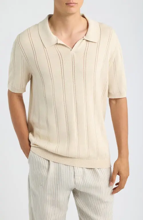 ALEX CRANE Lolo Drop Needle Sweater Polo - Sand