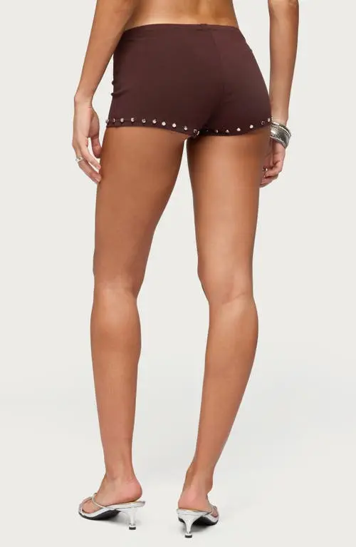 EDIKTED Ariadna Studded Micro Shorts