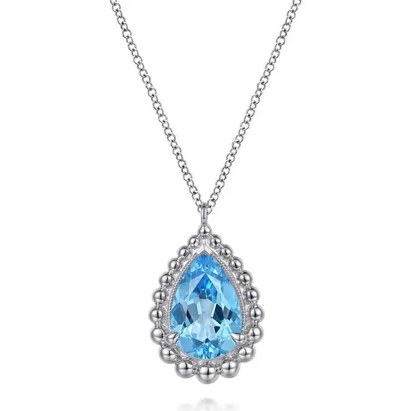 GABRIEL & CO. Bujukan Blue Topaz Teardrop Pendant Necklace - Sterling Silver