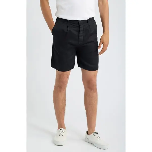 ALEX CRANE Alta Pleated Linen Shorts - Night