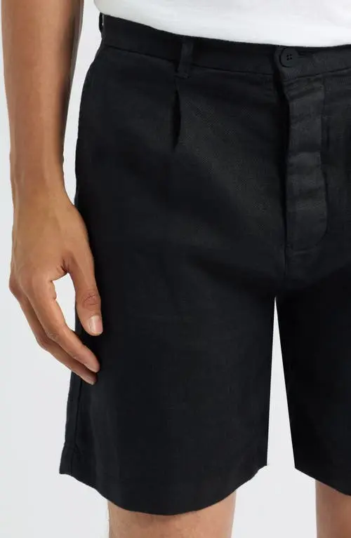 ALEX CRANE Alta Pleated Linen Shorts - Night