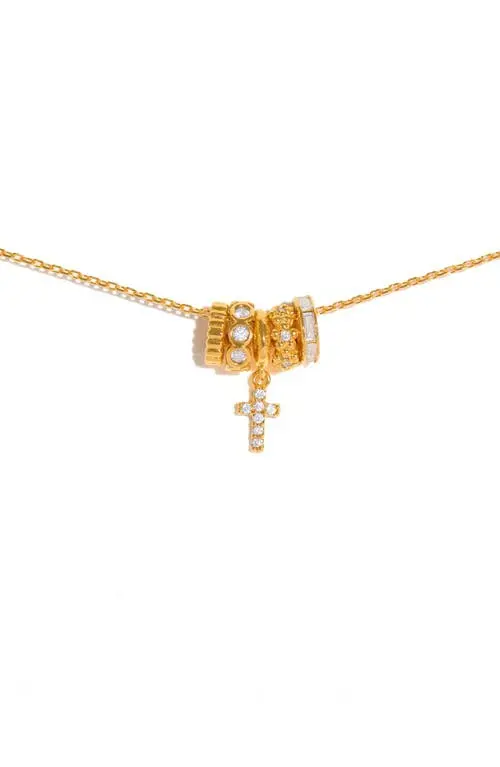 GIRLS CREW Rio Cross Charm Necklace - Gold