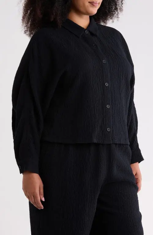 Eileen Fisher Classic Collar Stretch Organic Cotton Jacket