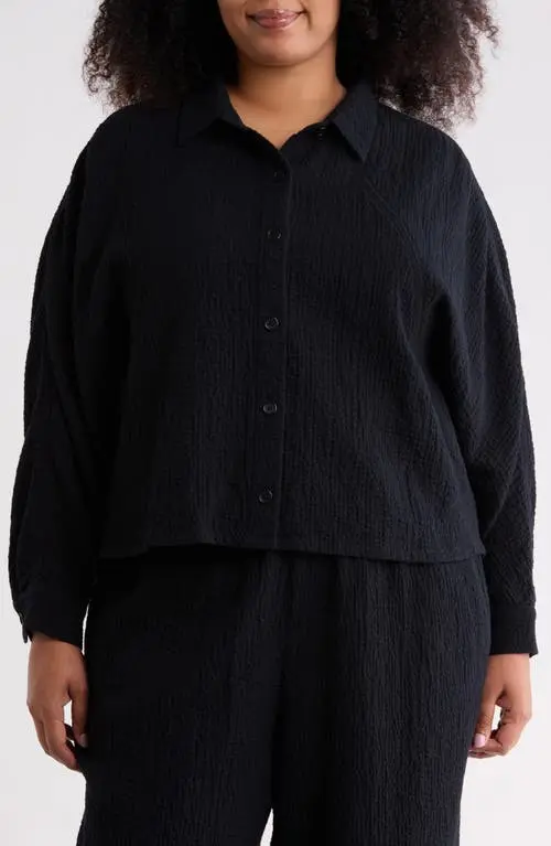 Eileen Fisher Classic Collar Stretch Organic Cotton Jacket