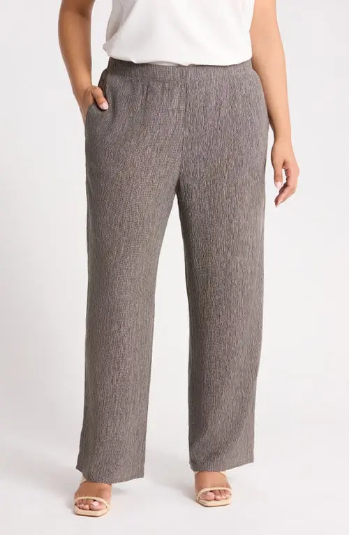 Eileen Fisher Straight Leg Crinkled Pants - Twine