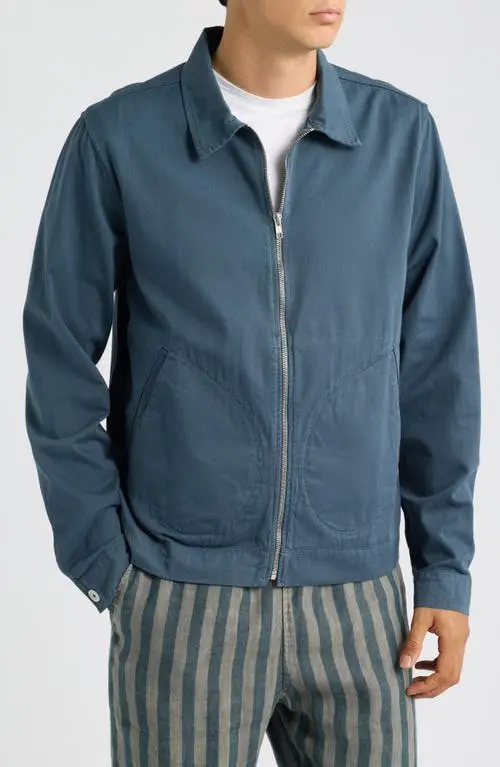 ALEX CRANE Organic Cotton Twill Zip Jacket - Blue