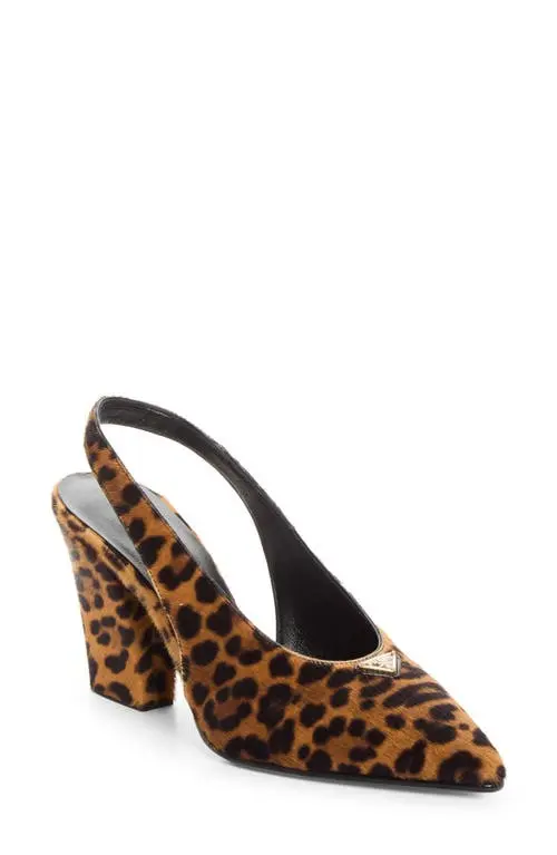 Prada Leopard Print Slingback Pump - Miele