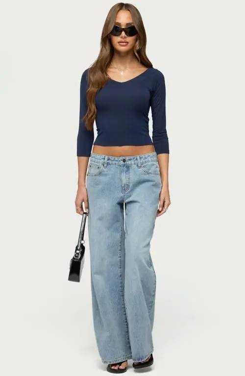 EDIKTED Darynne Low Rise Wide Leg Jeans