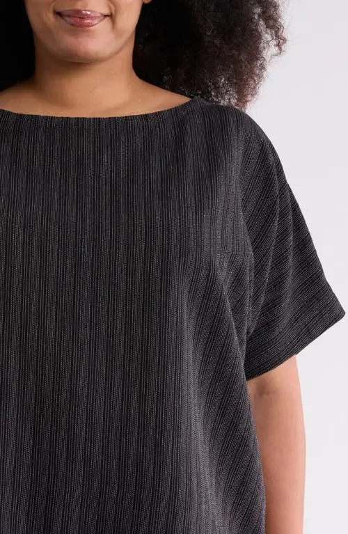 Eileen Fisher Print Bateau Neck Top