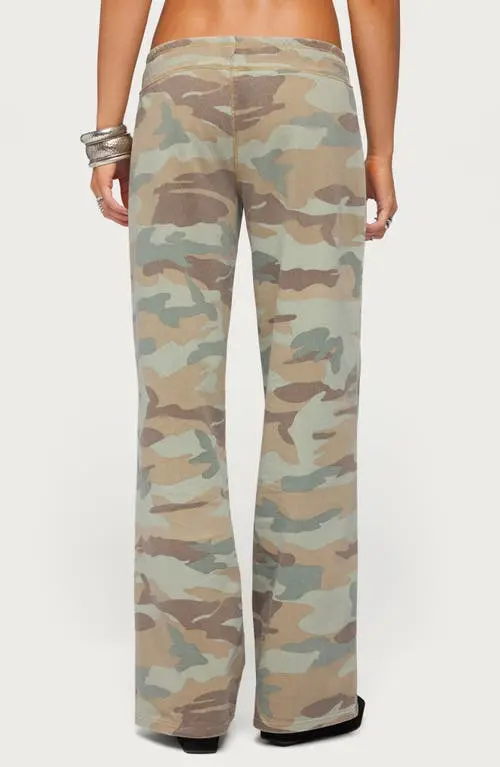 EDIKTED Kenan Straight Leg Camo Sweatpants