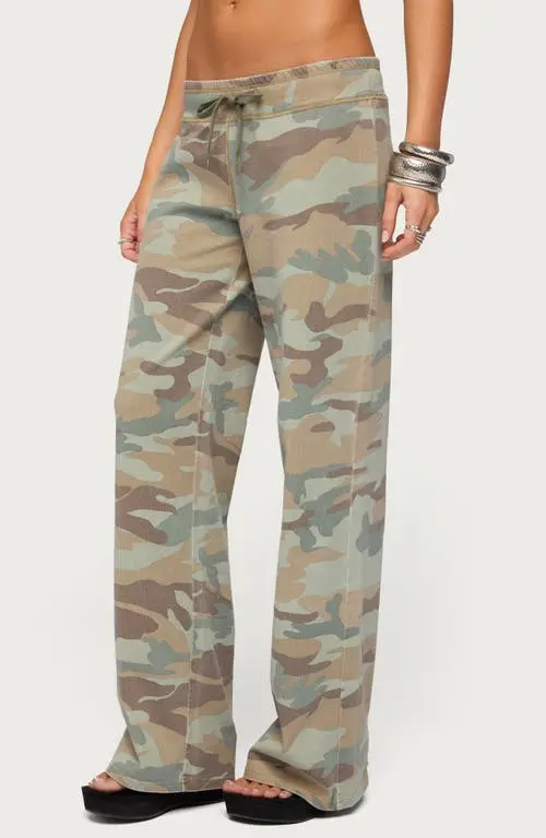 EDIKTED Kenan Straight Leg Camo Sweatpants