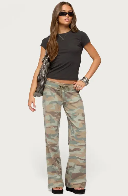 EDIKTED Kenan Straight Leg Camo Sweatpants