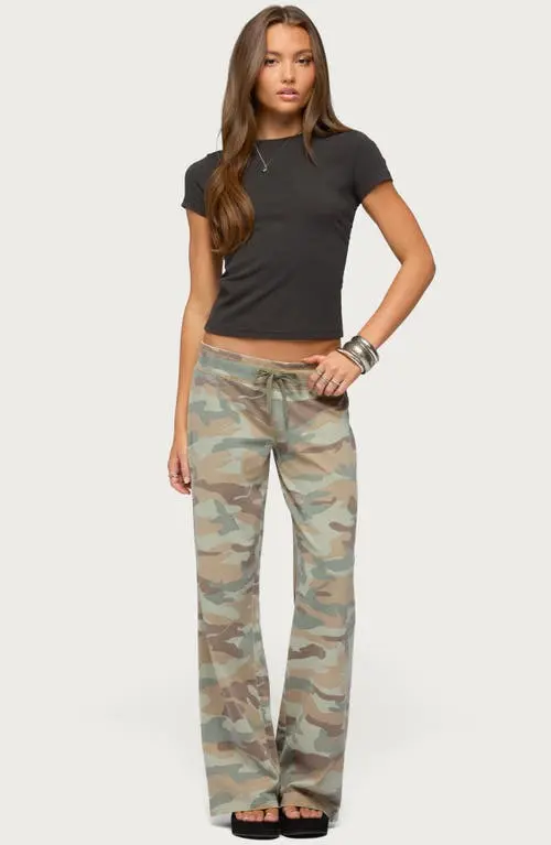 EDIKTED Kenan Straight Leg Camo Sweatpants