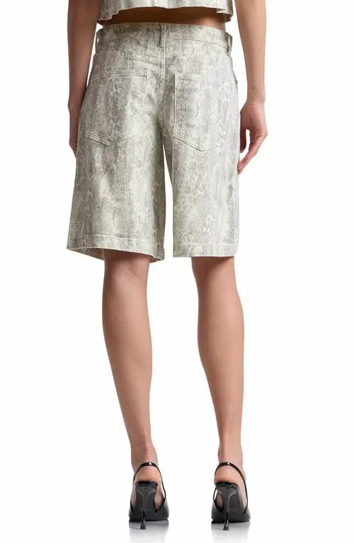 Avec Les Filles Faux Snakeskin Board Shorts