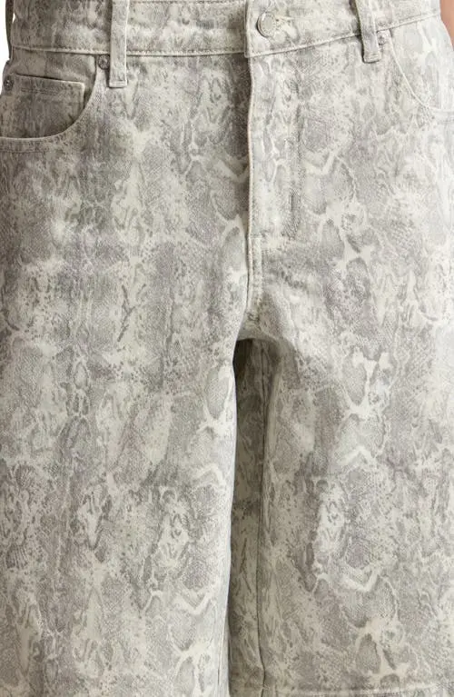 Avec Les Filles Faux Snakeskin Board Shorts
