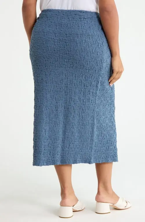 Eileen Fisher Crinkled Organic Cotton Blend Midi Skirt - Cldsp