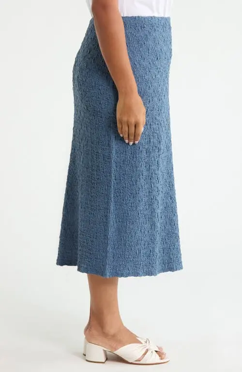 Eileen Fisher Crinkled Organic Cotton Blend Midi Skirt - Cldsp