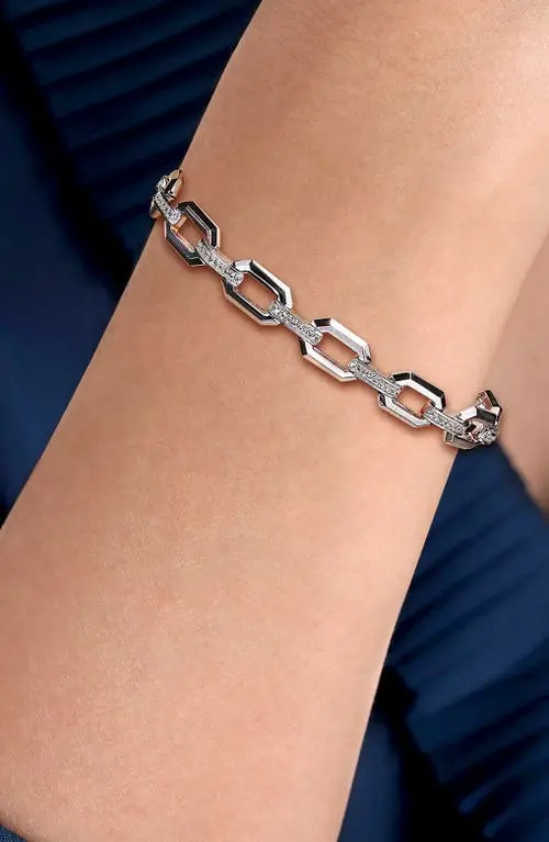 GABRIEL & CO. White Sapphire Link Bracelet