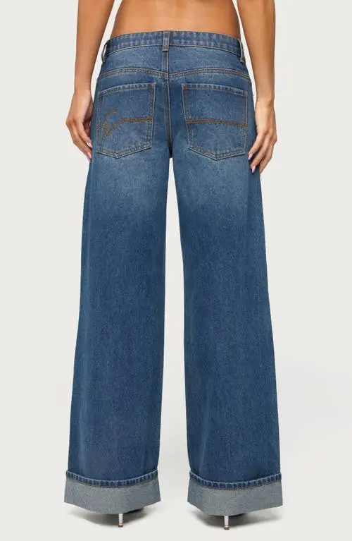 EDIKTED Gatz Cuffed Wide Leg Jeans