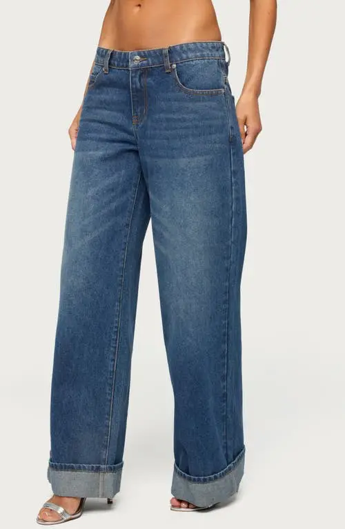EDIKTED Gatz Cuffed Wide Leg Jeans