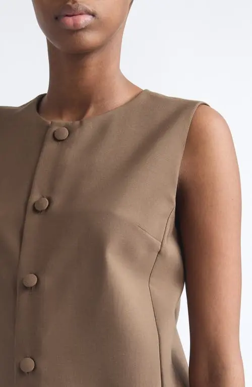 MAISON MARGIELA Sleeveless Pleated Hem Button-up Shirt