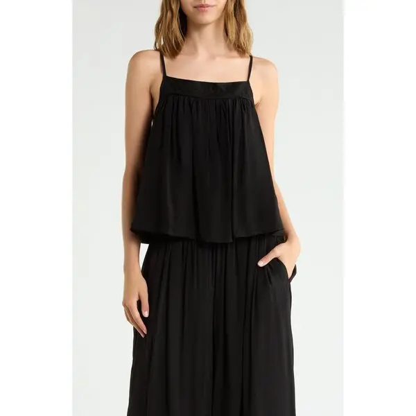 Elan Flowy Cover-up Camisole - Black