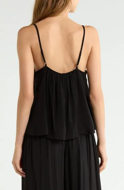 Elan Flowy Cover-up Camisole - Black