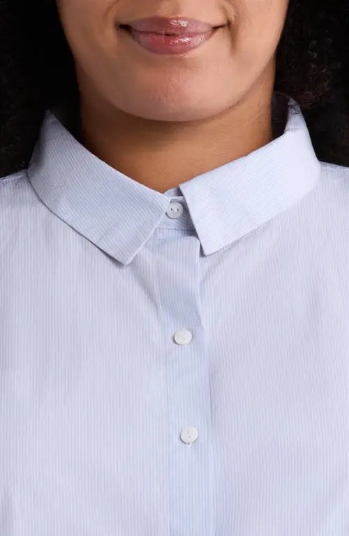 Eileen Fisher Striped Organic Cotton Shirt - Dolphin
