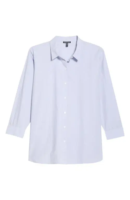 Eileen Fisher Striped Organic Cotton Shirt - Dolphin