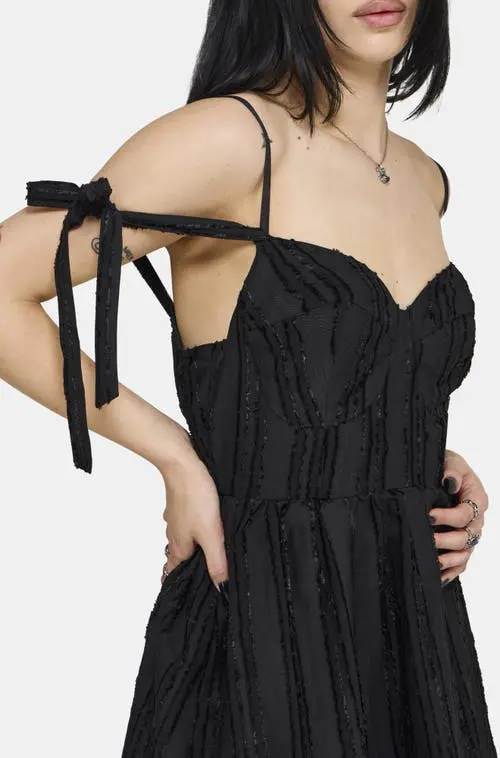 DISTURBIA Acantha Tiered Front Split Maxi Dress