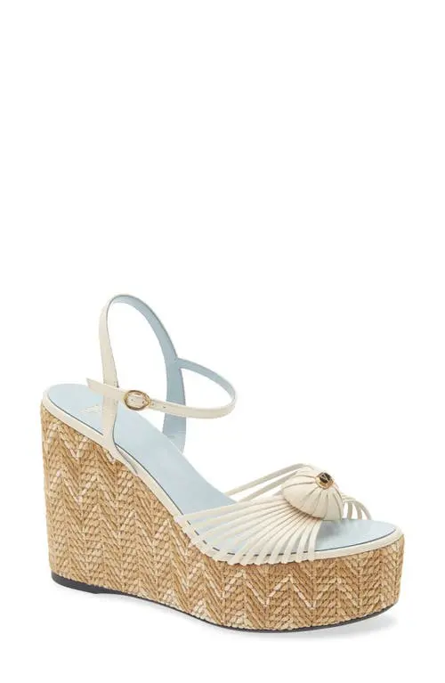 Valentino Garavani Platform Wedge Espadrille Sandal - Butter