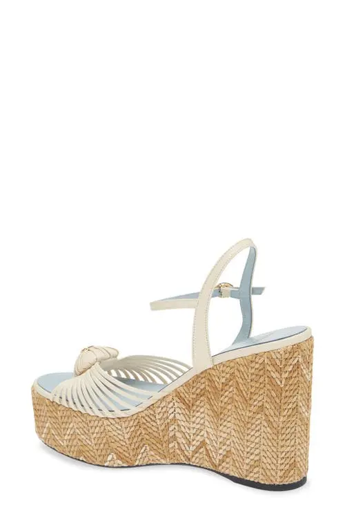 Valentino Garavani Platform Wedge Espadrille Sandal - Butter
