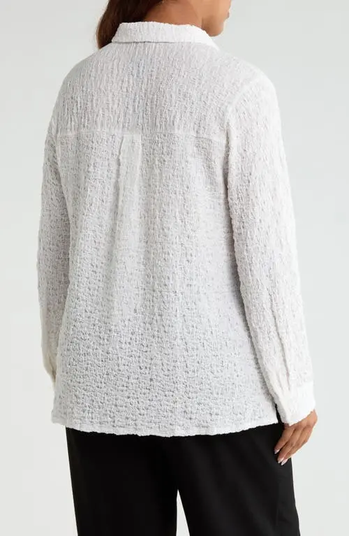Eileen Fisher Classic Collar Textured Shirt
