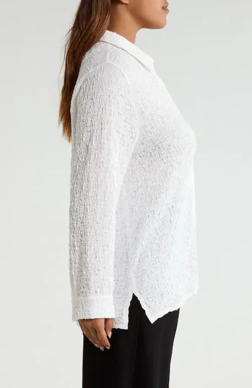 Eileen Fisher Classic Collar Textured Shirt