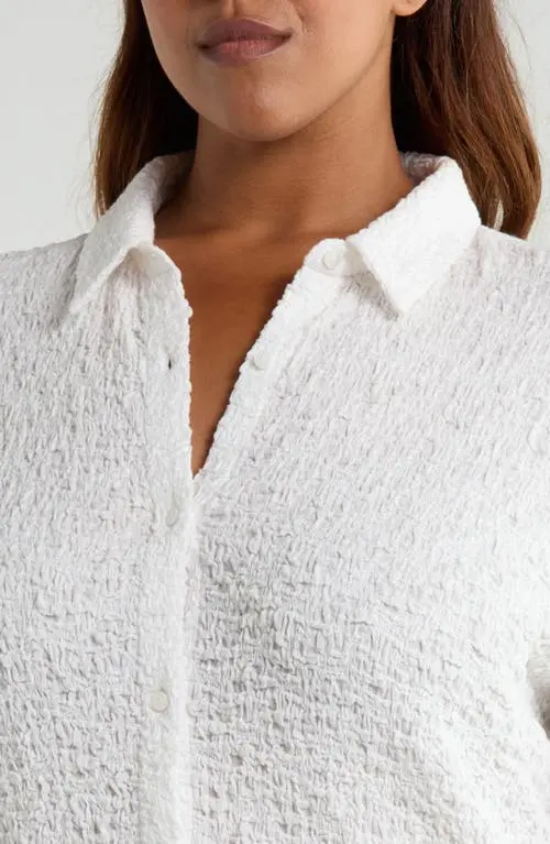Eileen Fisher Classic Collar Textured Shirt