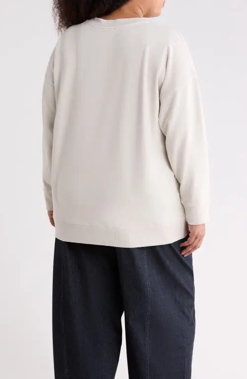 Eileen Fisher V-neck Organic Cotton Sweatshirt