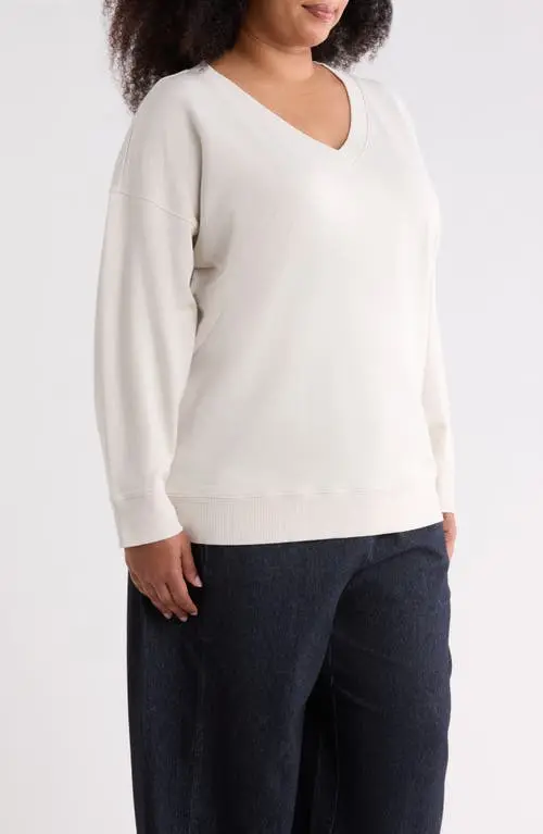 Eileen Fisher V-neck Organic Cotton Sweatshirt