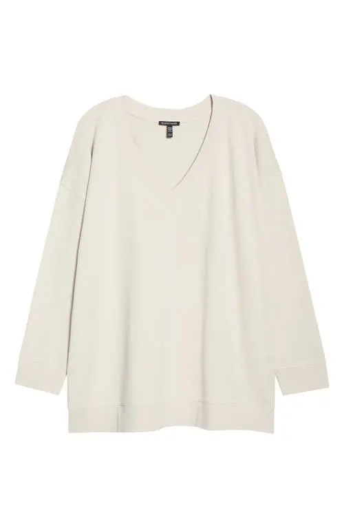 Eileen Fisher V-neck Organic Cotton Sweatshirt