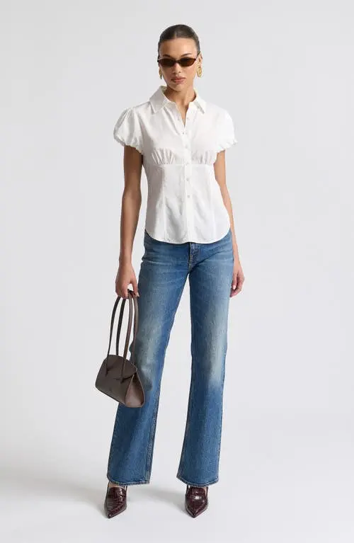 Avec Les Filles Puff Sleeve Fitted Shirt