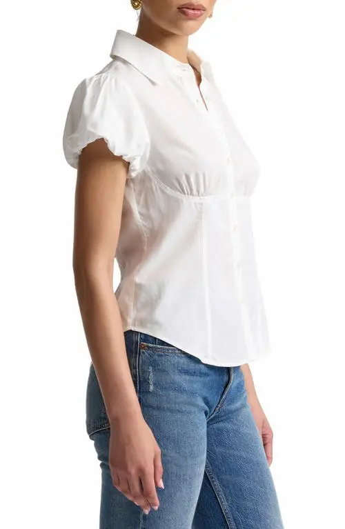 Avec Les Filles Puff Sleeve Fitted Shirt