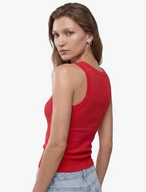 Koton Scoop Neck Ribbed Cotton Tank Top