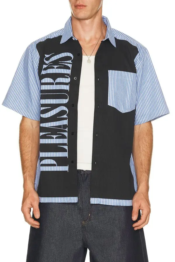PLEASURES Onyx Button Up Shirt - Blue