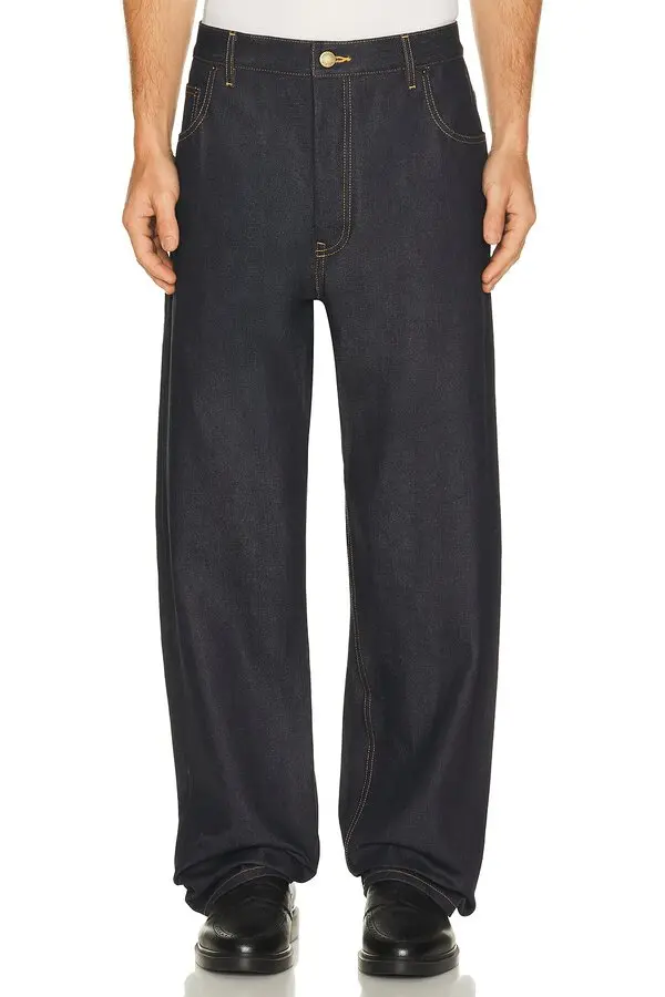 Thom Browne Denim Pocket Japanese Selvedge Denim In Blue - Navy