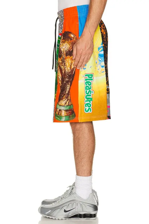 PLEASURES World Cup Wide Shorts In Blue