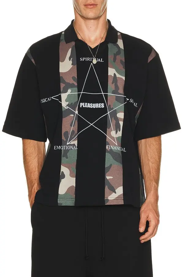 PLEASURES Social Rugby Polo - Black
