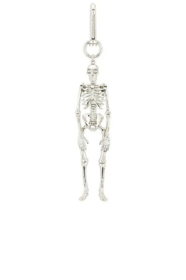 Alexander McQueen Dancing Skeleton Charm In Metallic Silver - Shiny Silver