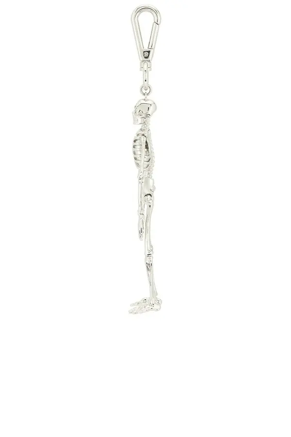 Alexander McQueen Dancing Skeleton Charm In Metallic Silver