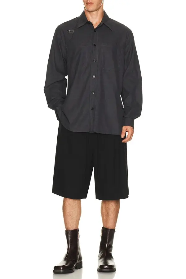 Alexander McQueen Harness Overshirt In Grey