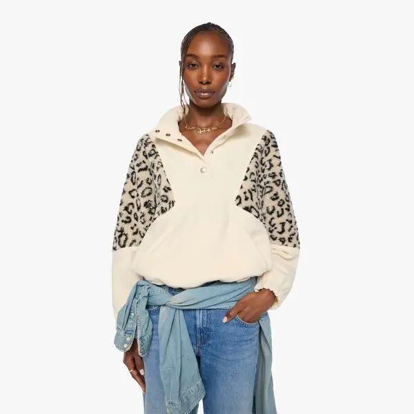 MOTHER The Funnel Neck Drop Inset Cream And Shirt - White